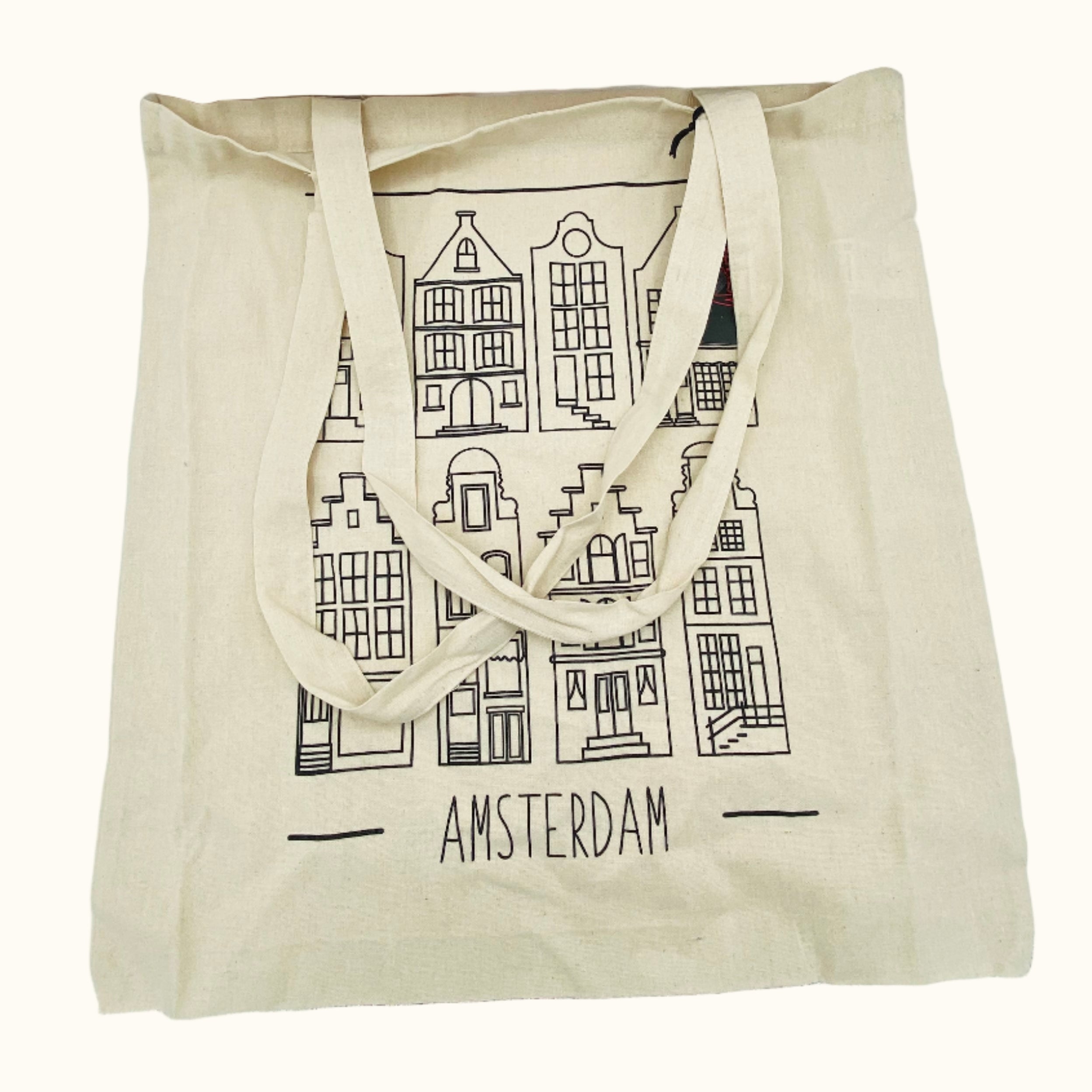Canvas Bag Amsterdam Houses – Canal Tote Bag – Dutch Groceries