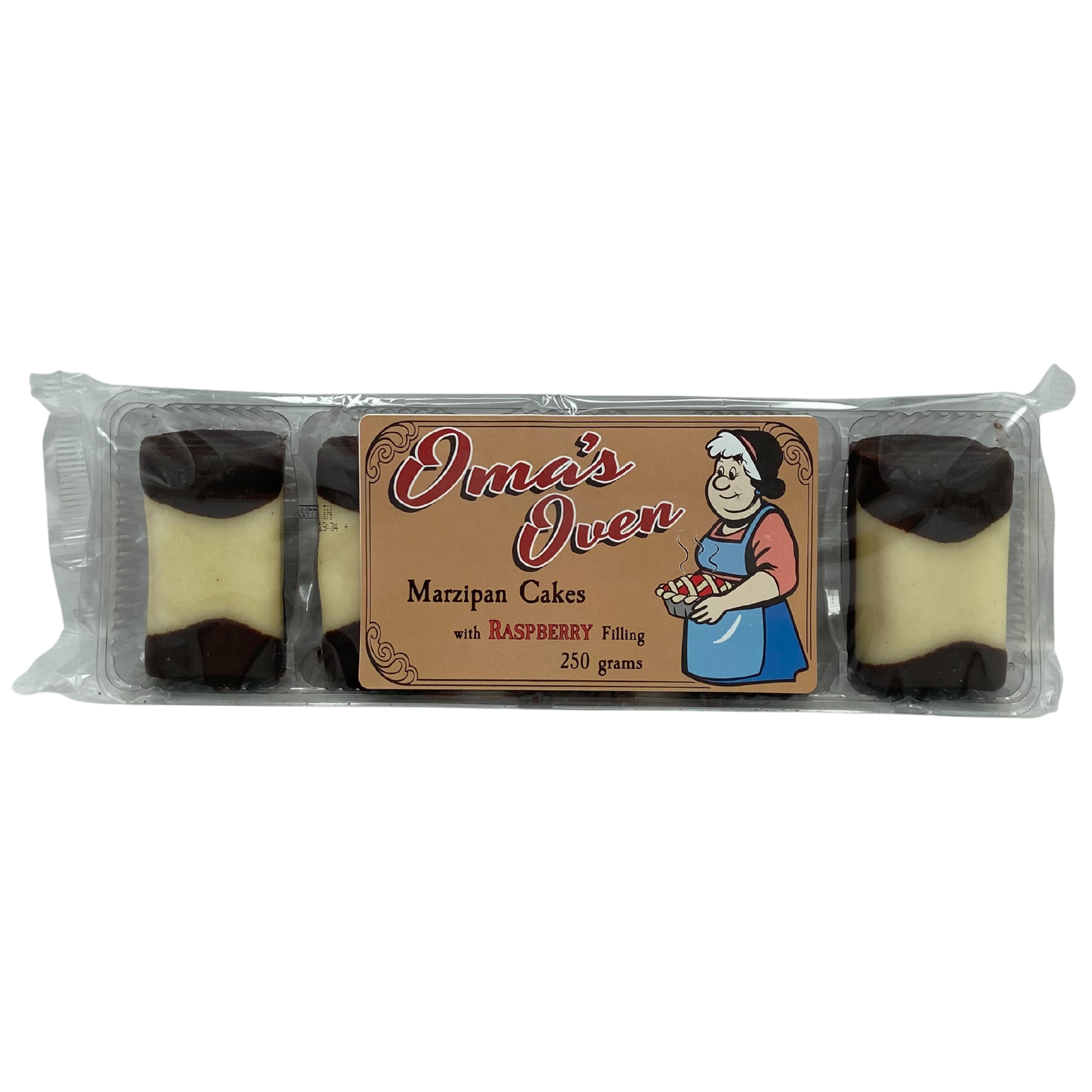 Oma's Oven Marzipan Cakes With Raspberry Filling 250g – Dutch Groceries