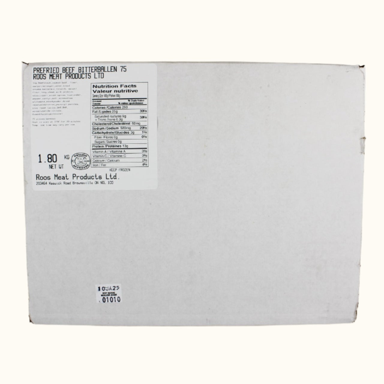 Roos Meat Products PREFRIED Bitterballen Box Of 75 – Dutch Groceries