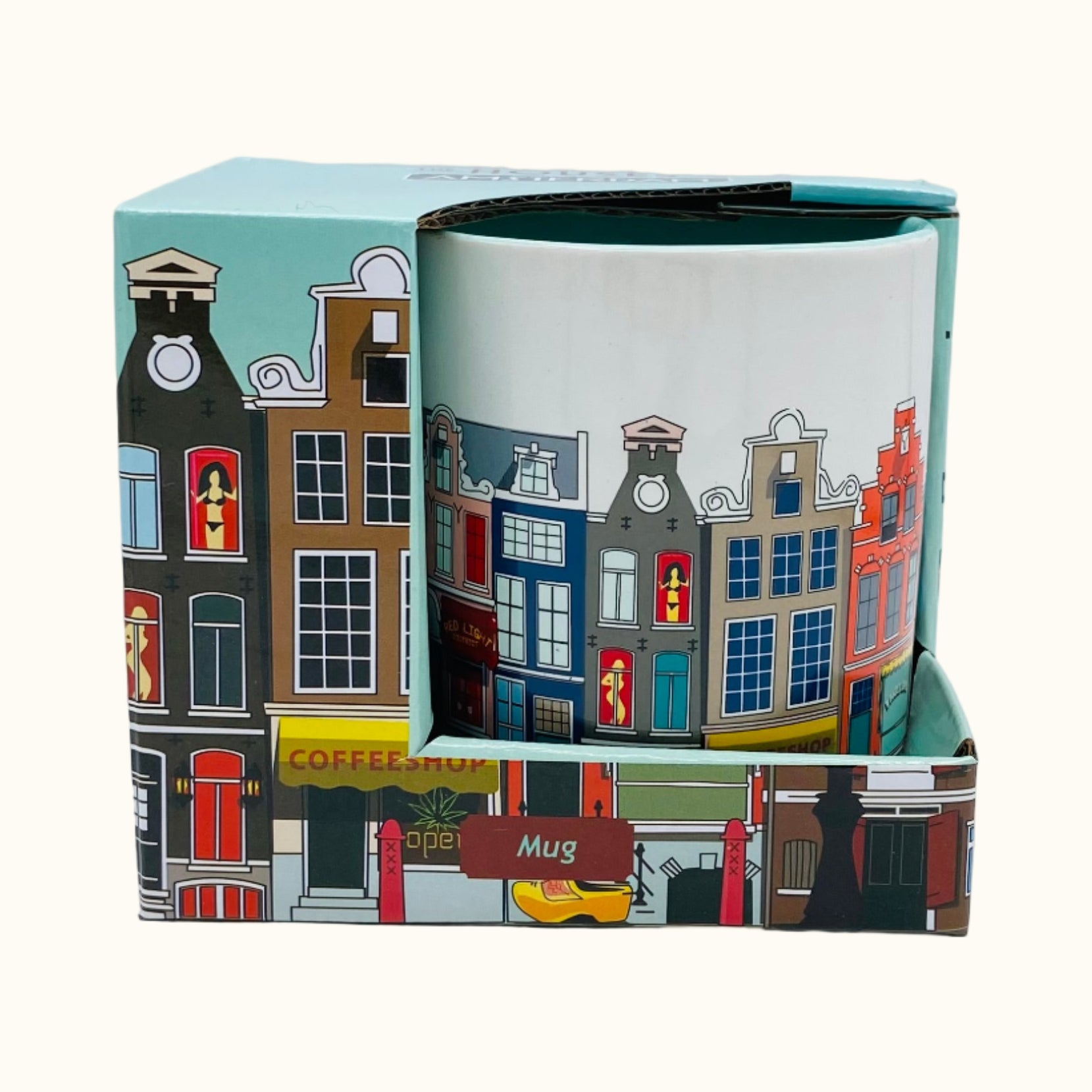 Mug Amsterdam Houses Dark Green – Canal Mug – Dutch Groceries
