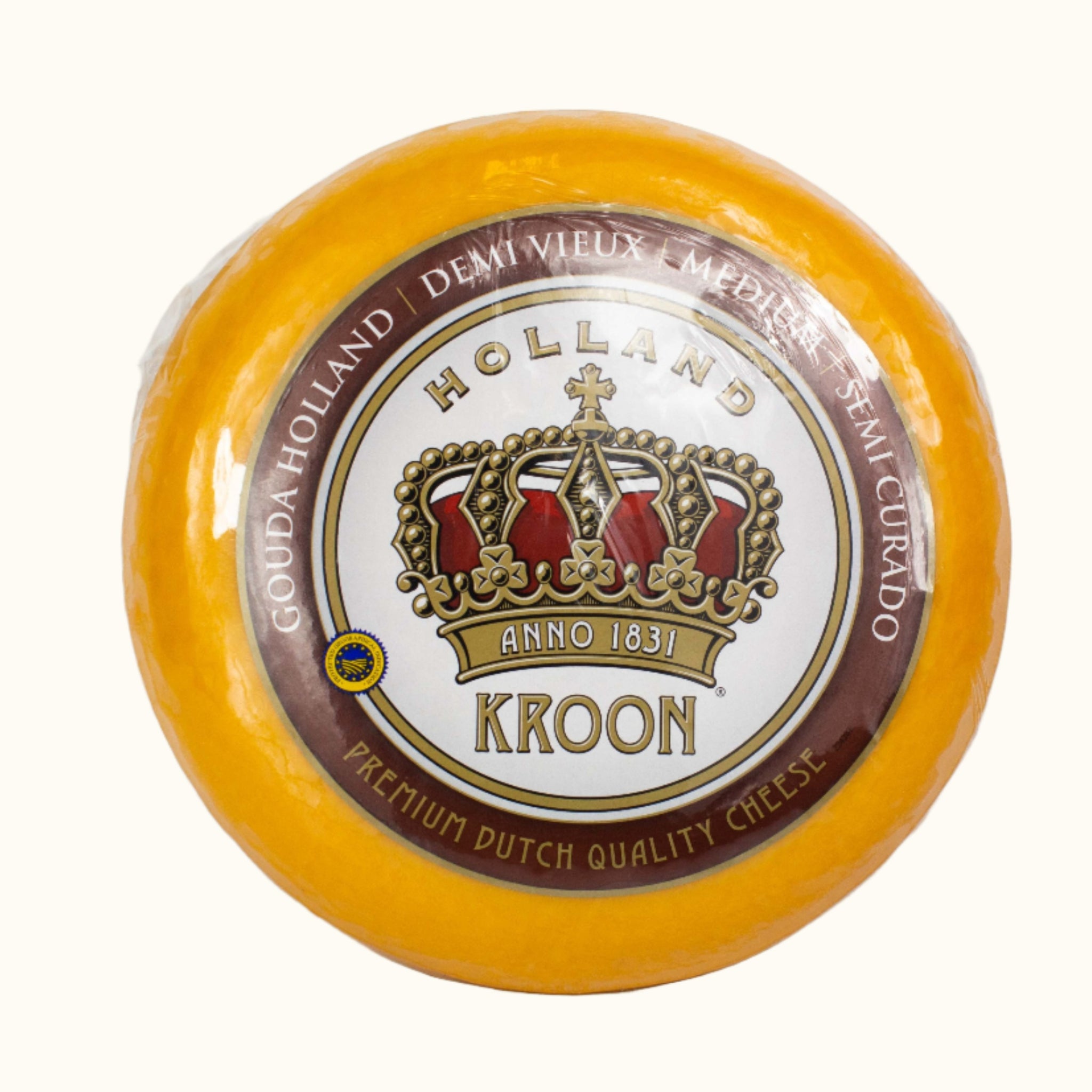 Kroon Gouda Medium Cheese (Wheel, Half, Quarter, Eight, Sliced) – Dutch ...